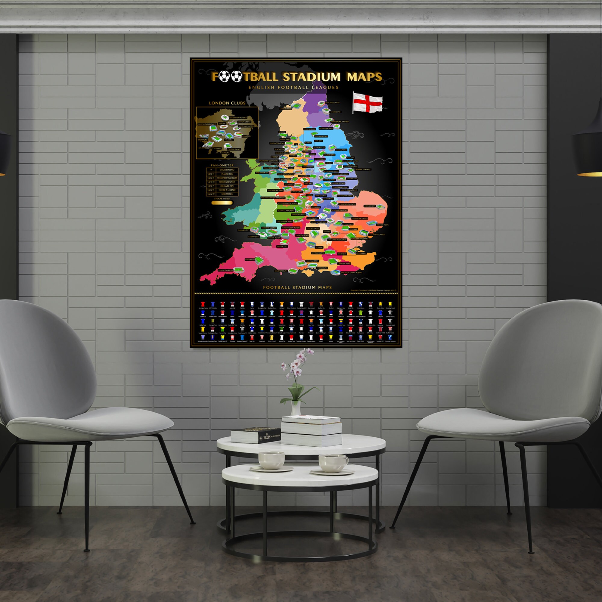 English Football Stadiums Scratch off Map: 25/26 Season Poster - Etsy UK
