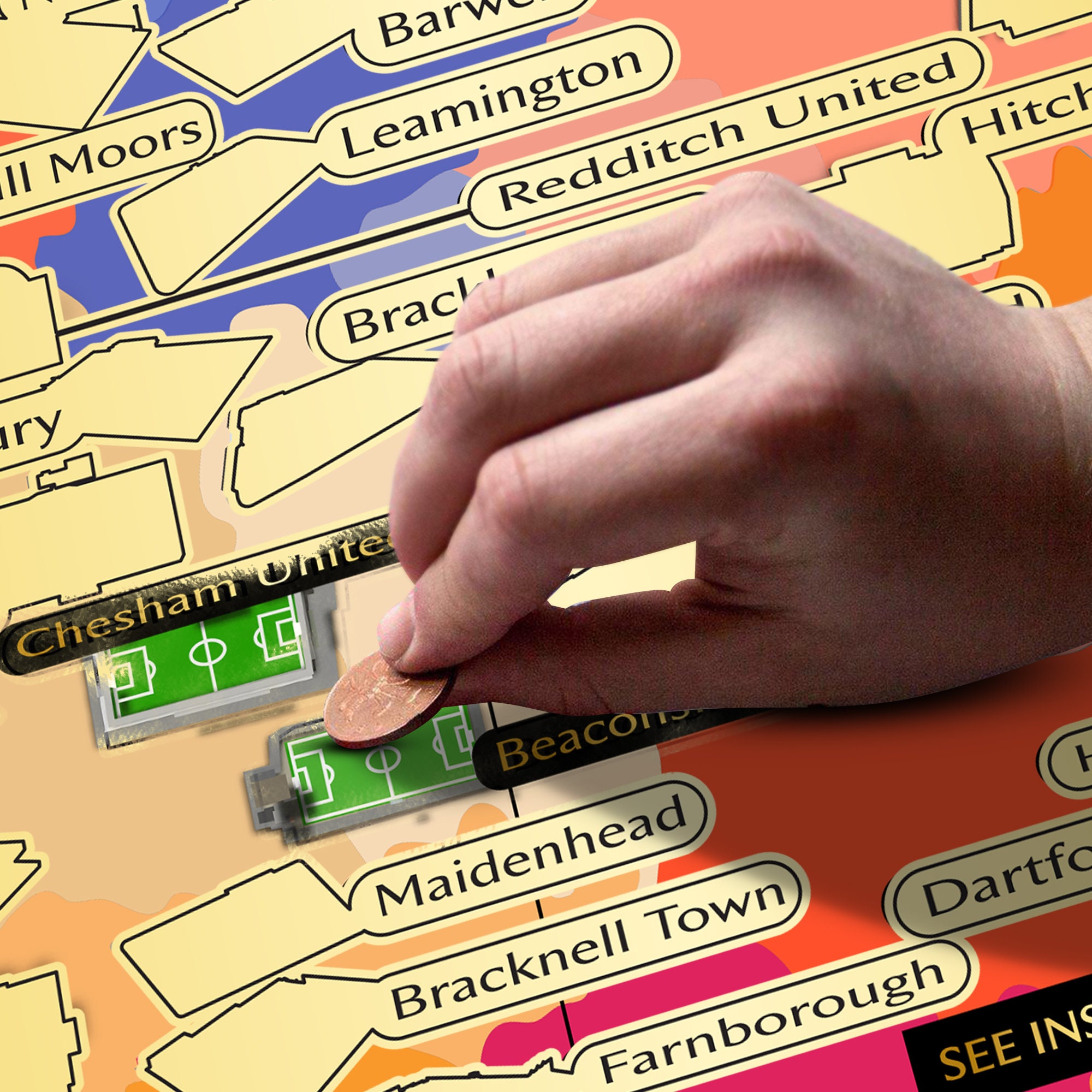 English Non Leagues Scratch off Stadium Map , Poster Reveals Images of ...
