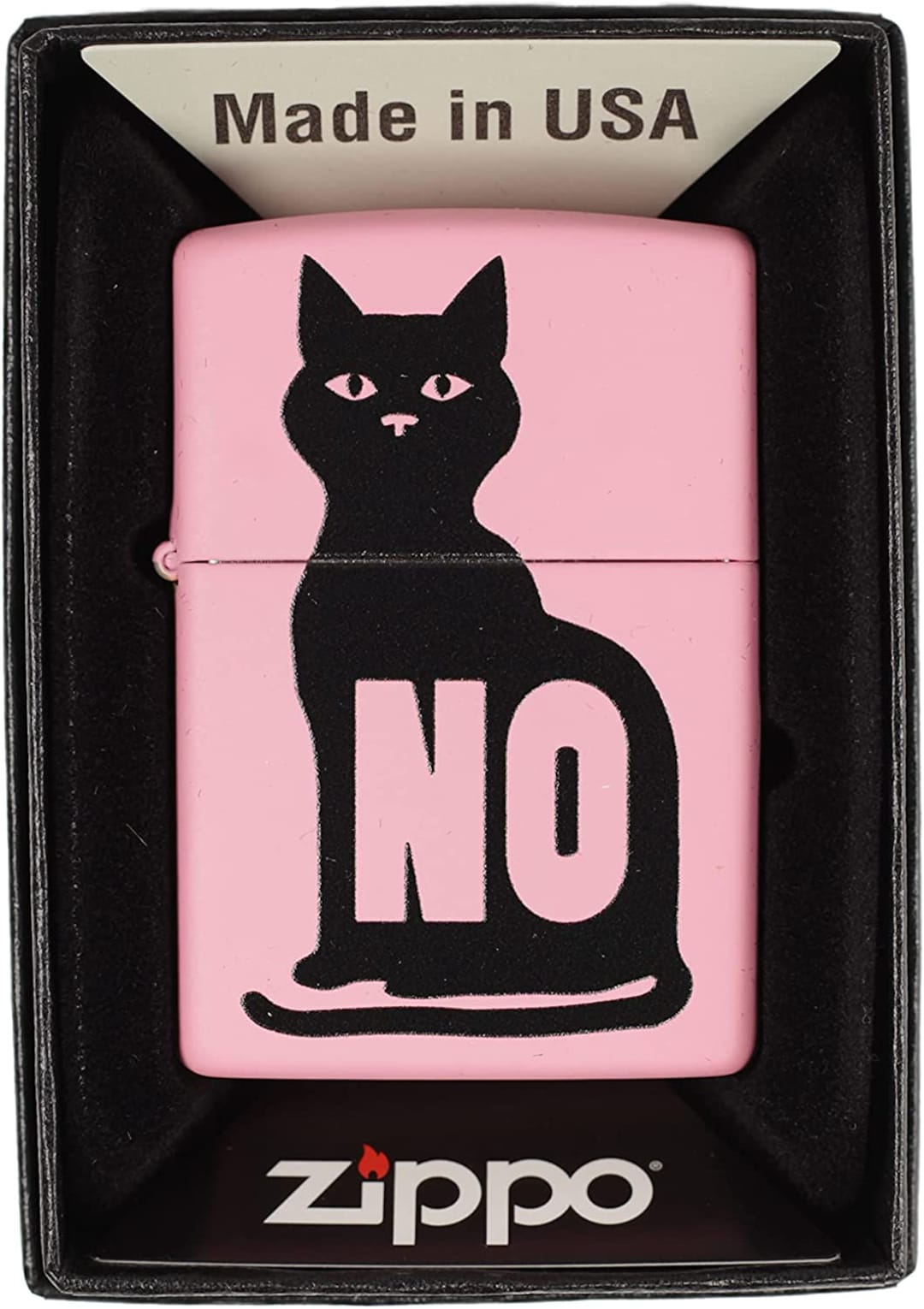 Black Cat NO Silhouette Art - Regular Pink Matte Zippo Lighter - Etsy