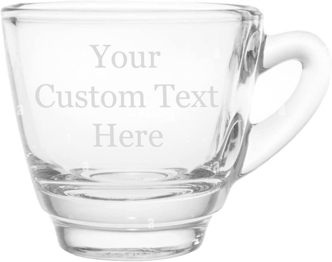 Custom Personalized 3D Laser Engraved Espresso Coffee Tea Shot Glass ...