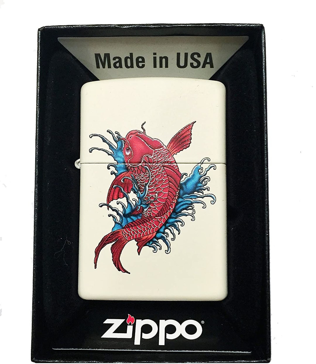 Zippo Custom Lighter Japanese Koi Fish Swimming Regular Cream Matte - Etsy