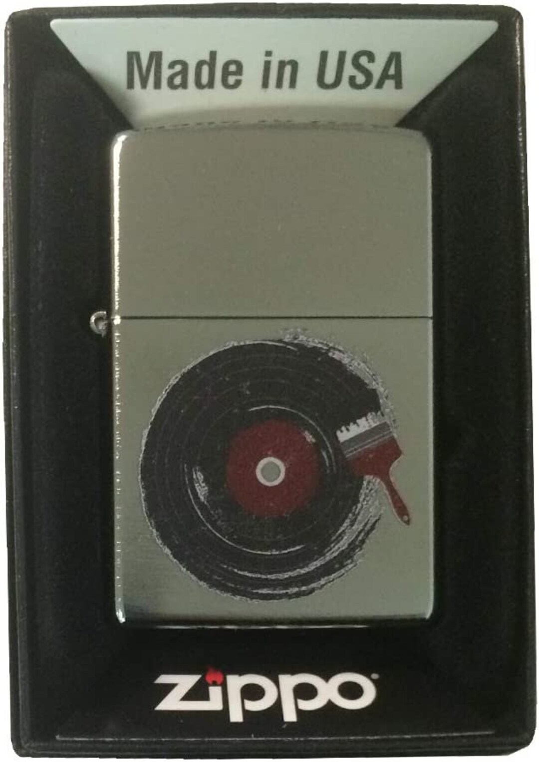 Zippo Custom Lighter Chrome Arch Art of Music Paint Brush Record - Etsy
