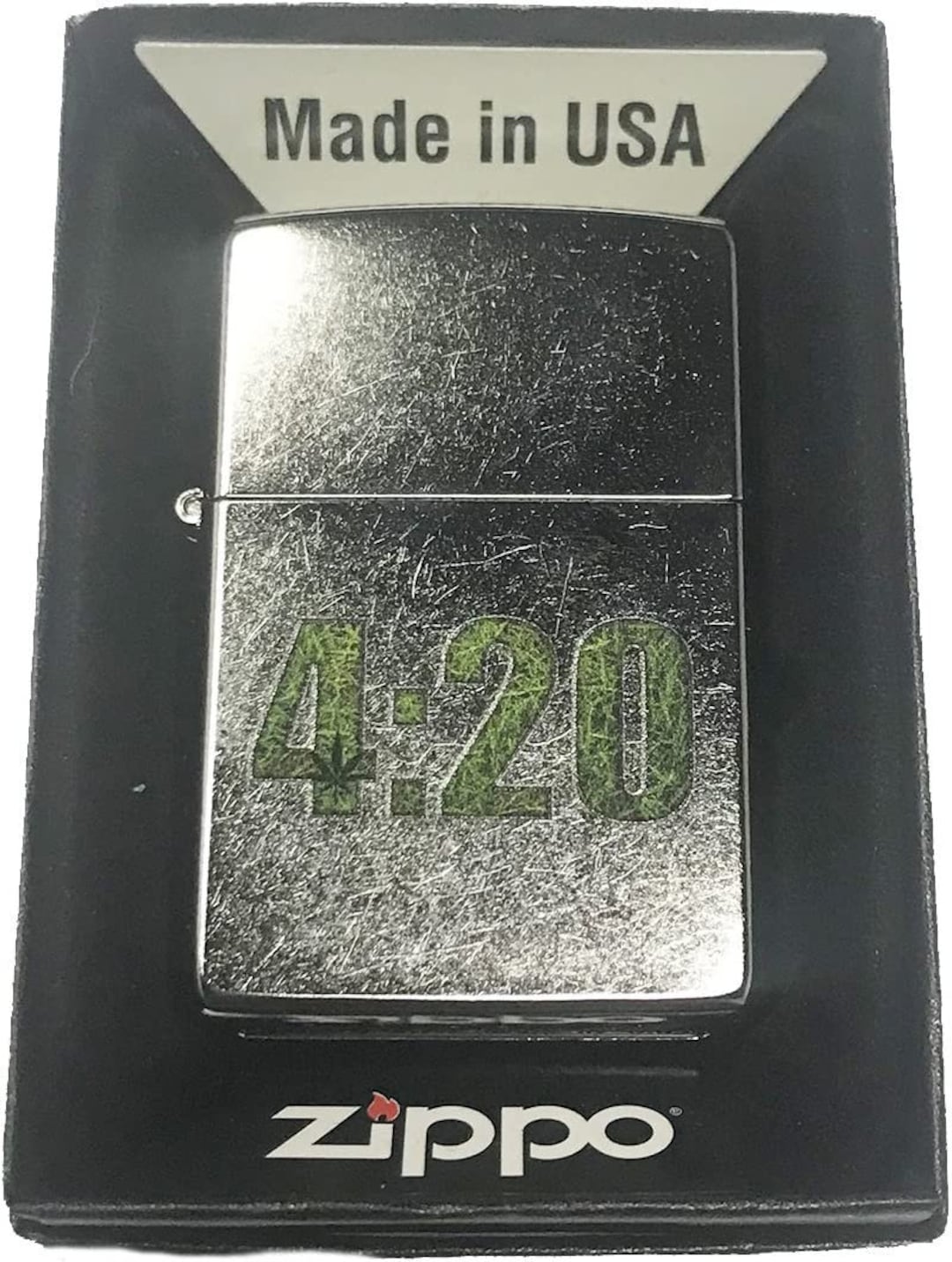 Zippo Custom Lighter - Weed Pot Leaf Marijuana 4:20 Smoking Weed Time ...