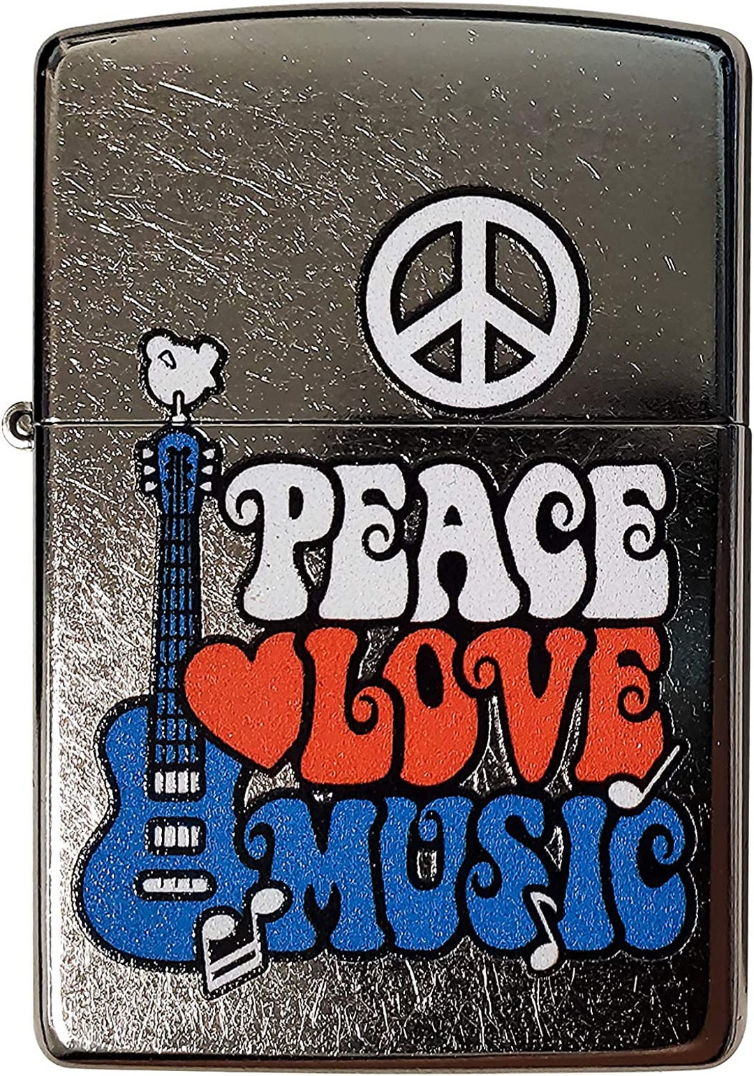 Zippo Custom Lighter Peace Love Music Hippie Peace Sign Regular Street ...