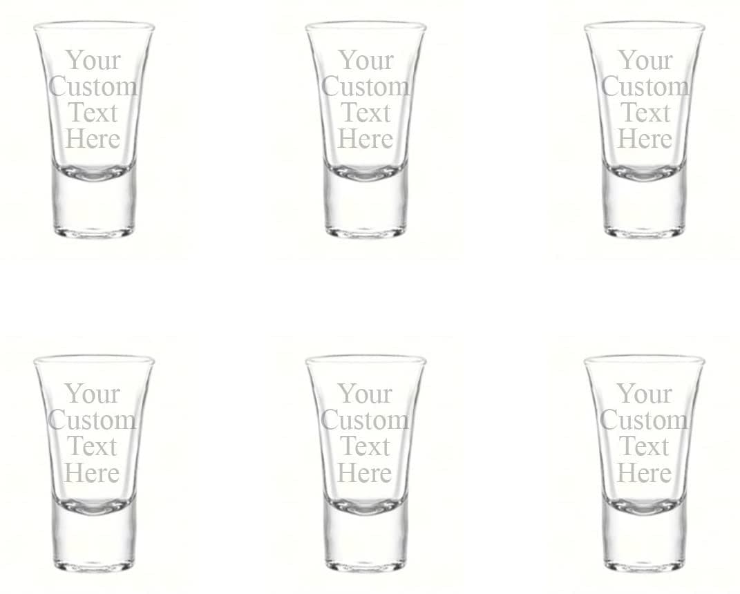 Personalized Set of 6 Custom Shot Glass Glasses 1.75oz Free | Etsy