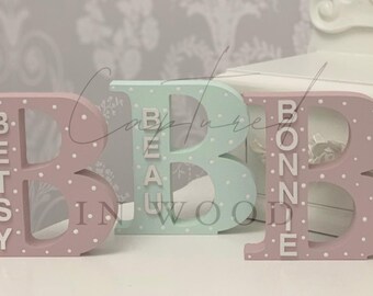 Wooden Letters Nursery Decor New Baby Gift Personalised | Etsy UK