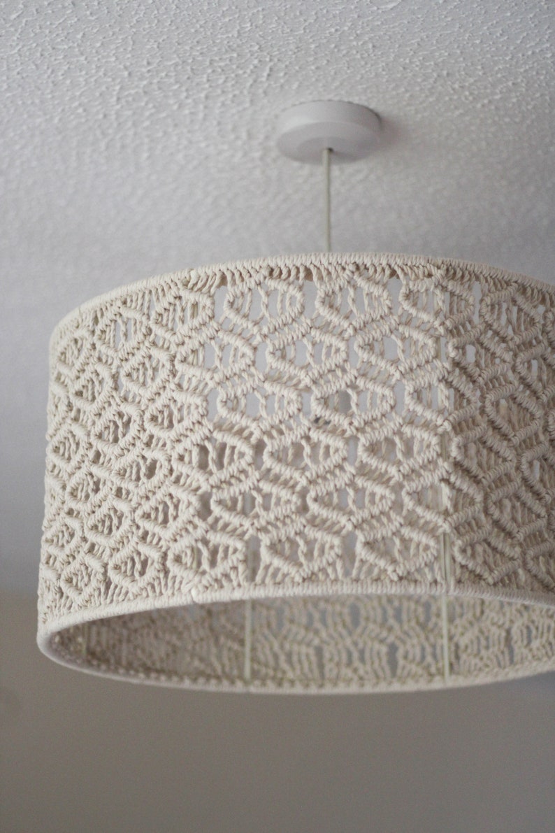 Large Macrame Easyfit Shade Ivory Macrame Rope - Etsy