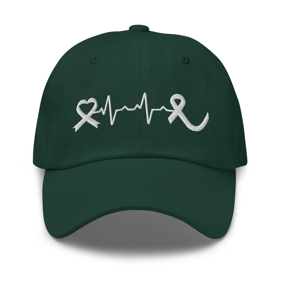 Lung Cancer Awareness Dad Hat: Embroidered Ribbon Cap - Etsy