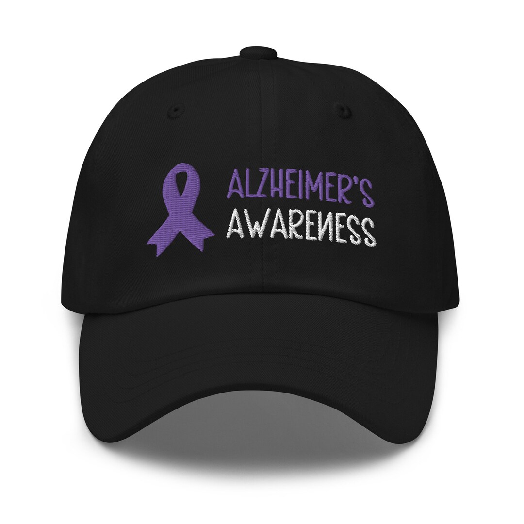 Alzheimer's Awareness Hat, Alzheimer's Cap, Alzheimer's Purple Ribbon ...