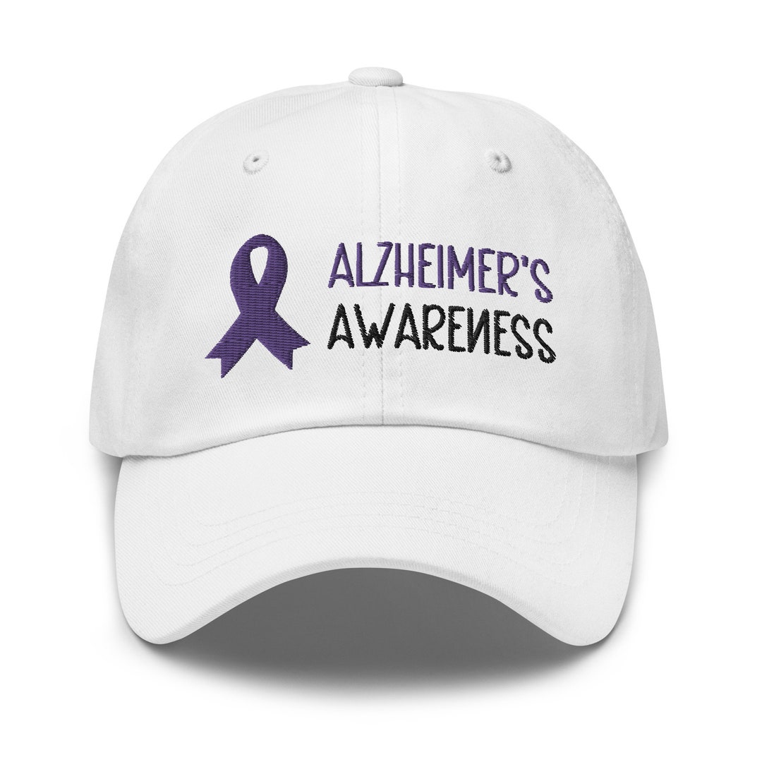 Alzheimer's Awareness Hat, Alzheimer's Cap, Alzheimer's Purple Ribbon ...
