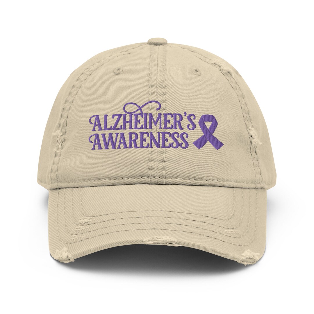 Alzheimer's Awareness Distressed Dad Hat | Alzheimer's Awareness Dad ...