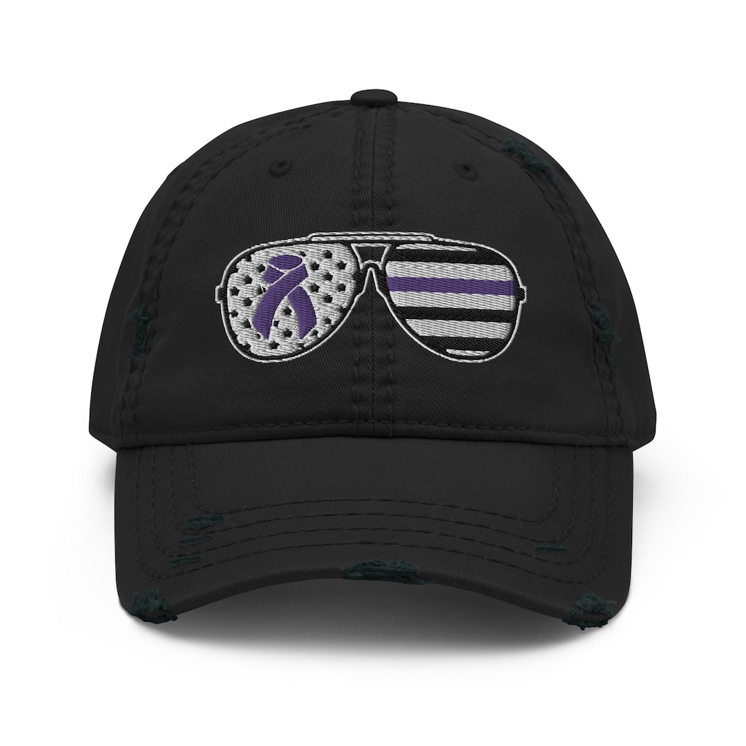 Alzheimer's Awareness Hat, Alzheimer's Cap, Alzheimer's Purple Ribbon ...