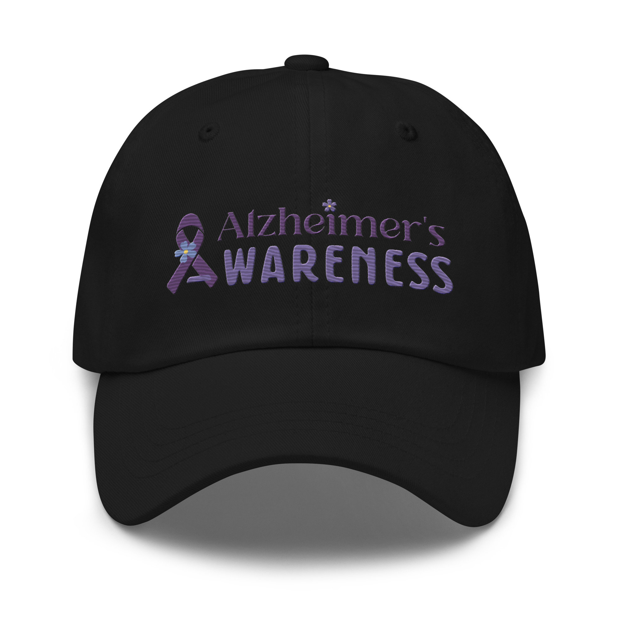 Alzheimer's Awareness Hat, Alzheimer's Cap, Alzheimer's Purple Ribbon ...
