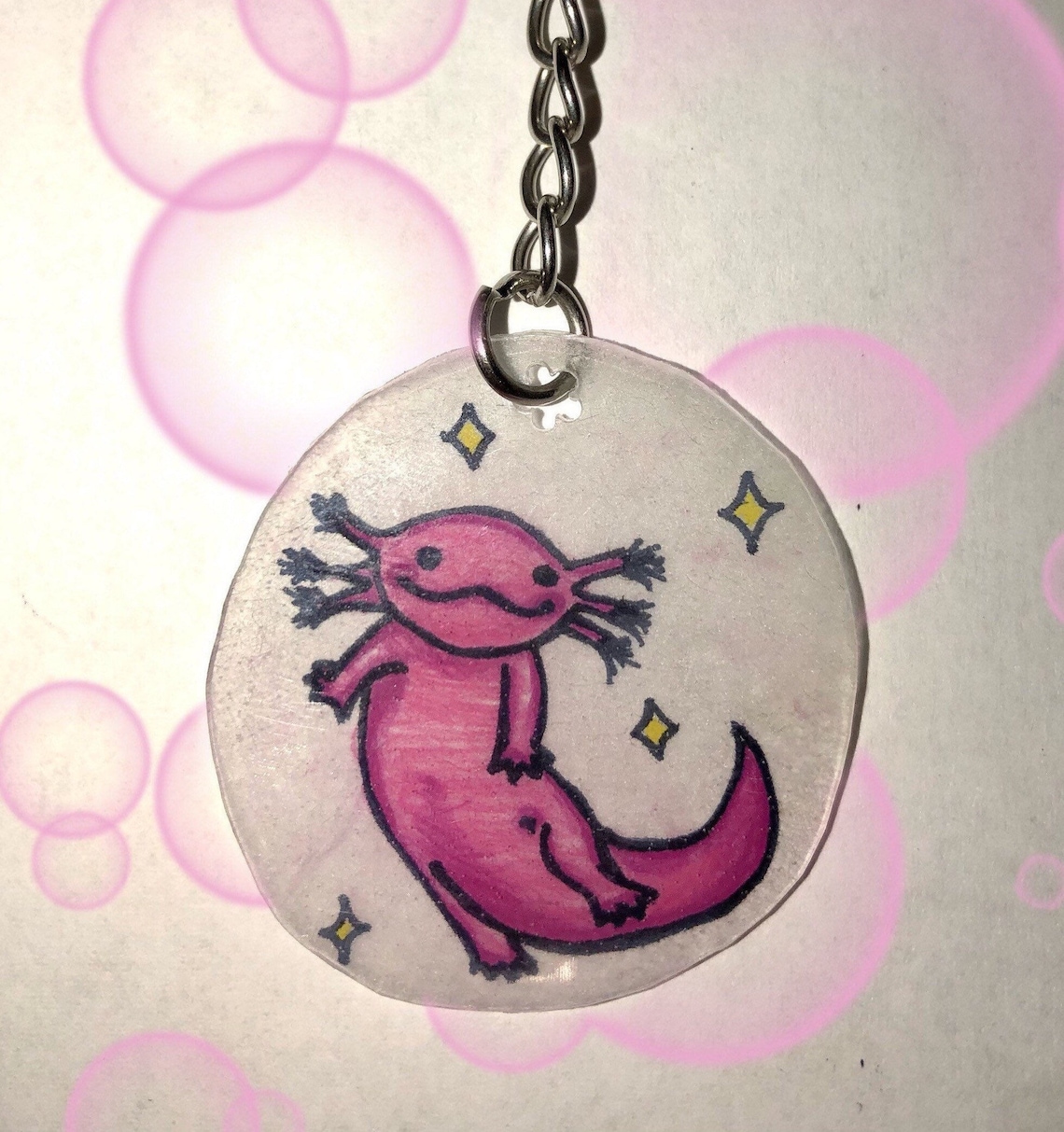 Sweet Axolotl Keychain Cute Accessory Gift - Etsy