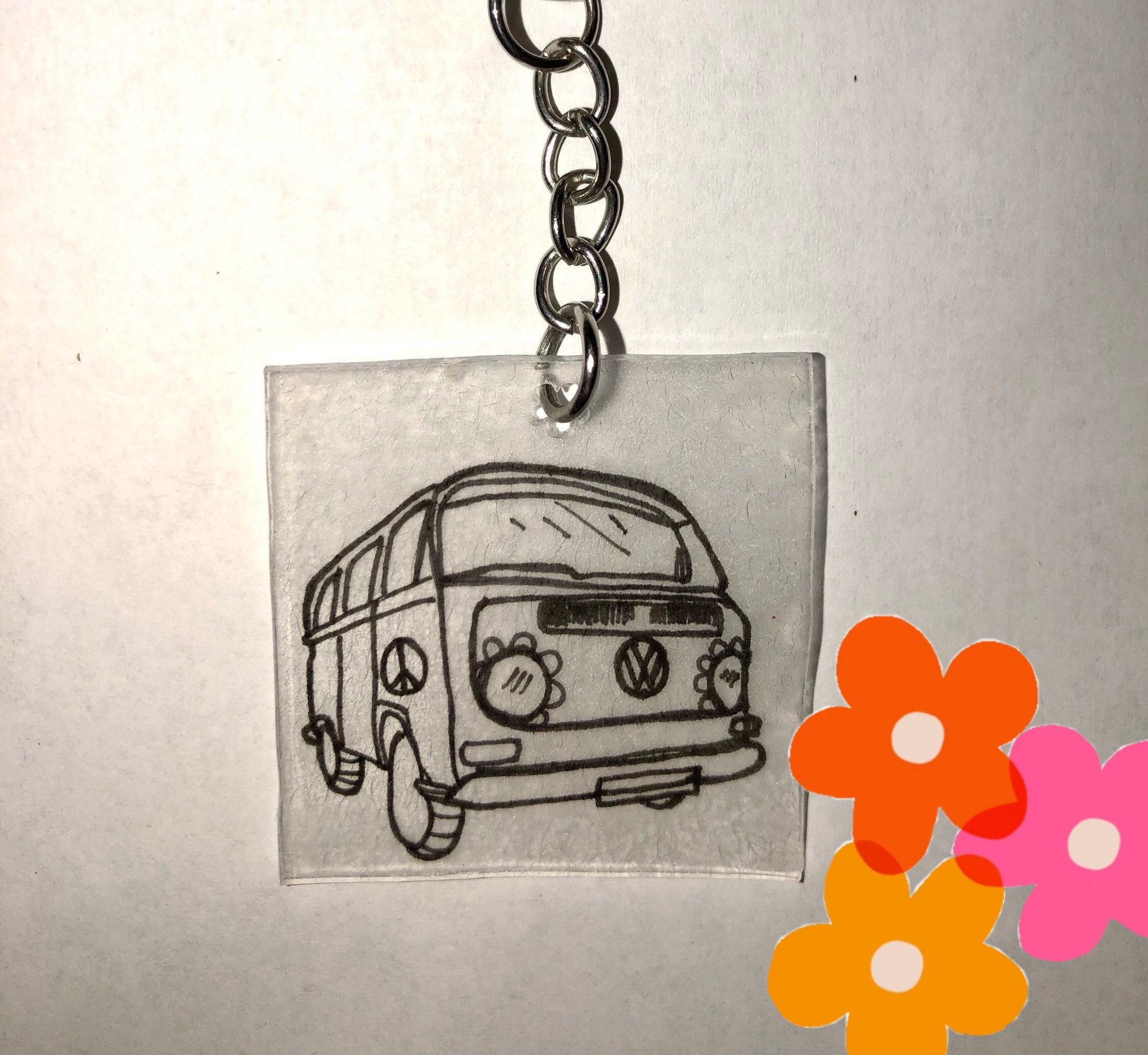 Volkswagen Hippie Van Keychain Accessory Gift - Etsy
