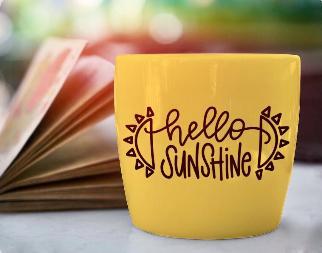 Hello Sunshine Decal | Cup and Car Vinyl Decal |cute Summer Vibes Gift ...