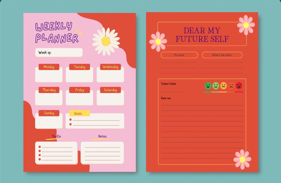 Self Care Weekly Planner Digital Download Printable Schedule - Etsy