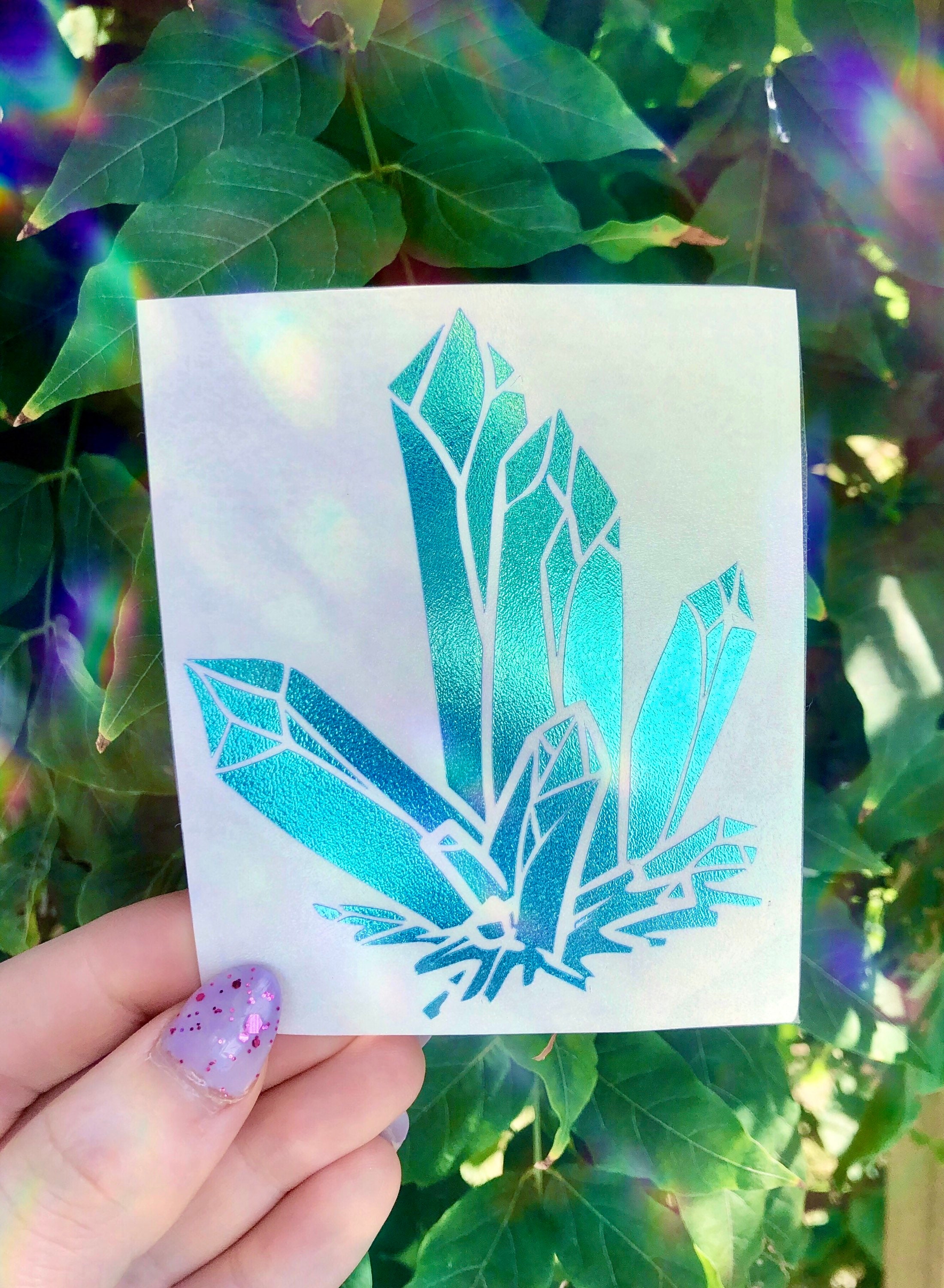 Holographic Crystal Decal Cute Vinyl Holo Hippie Gift Decal for Cup and ...