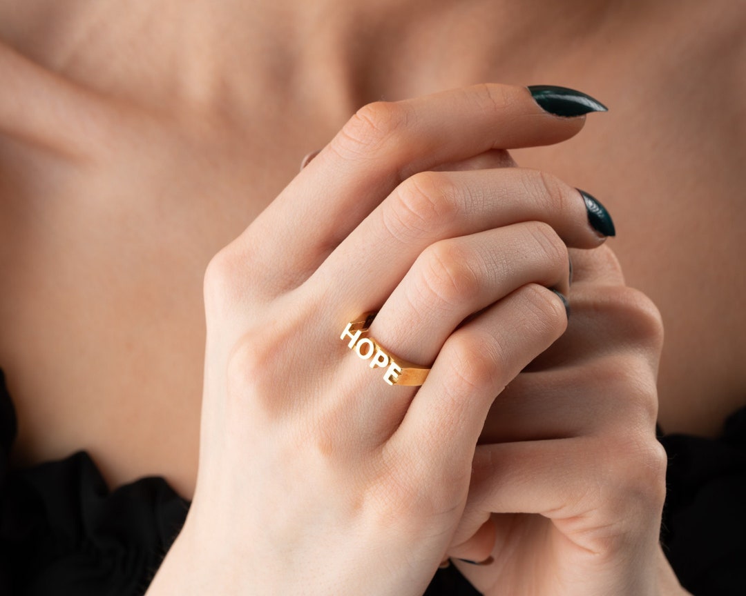 Hope Ring , 14k Solid Gold Hope Ring , Silver Hope Ring - Etsy