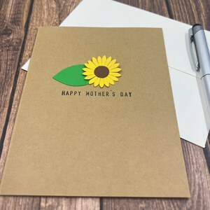 Handmade Sunflower Mother's Day Card: Paper Cut Flower - Etsy