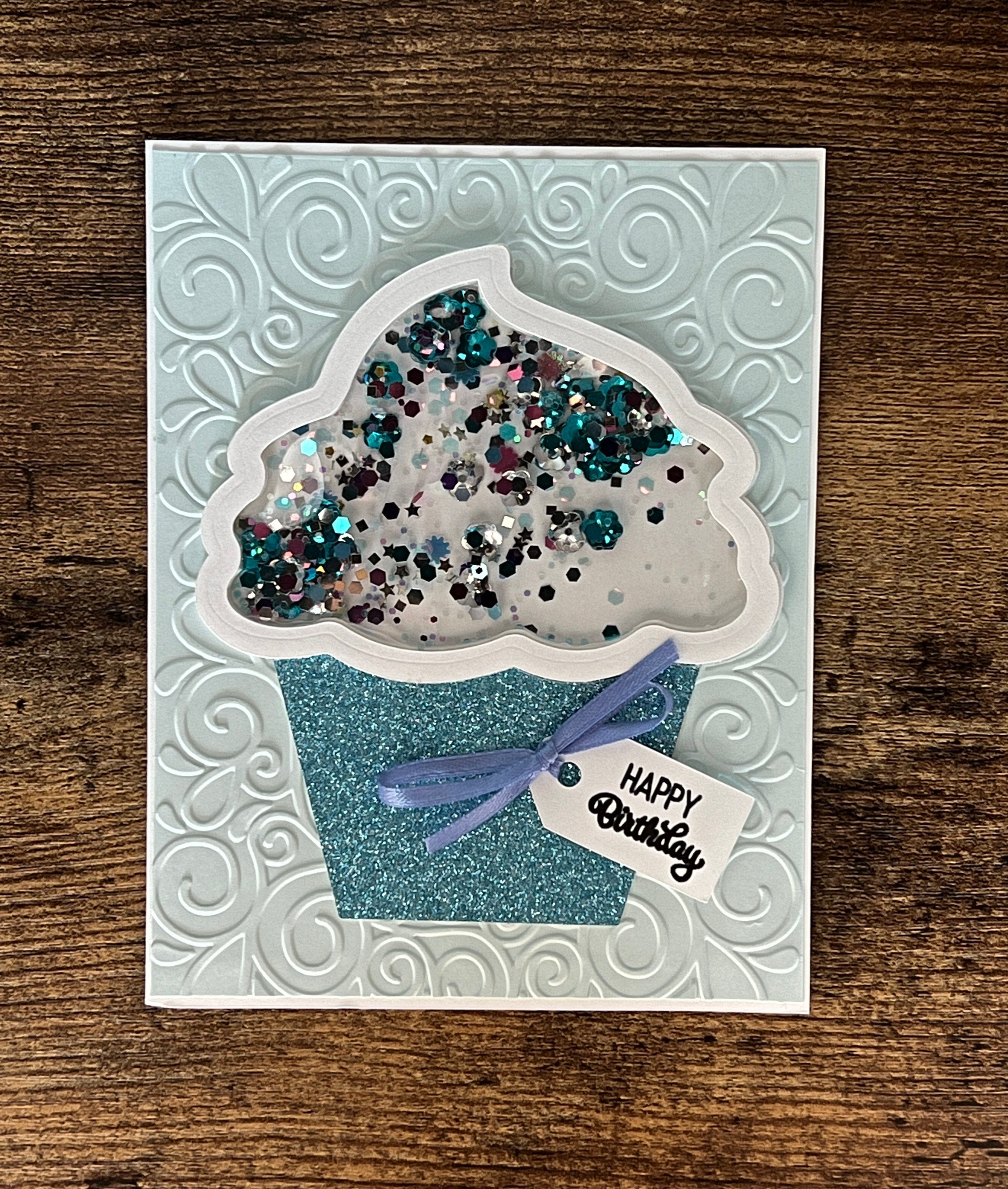 Handmade Cupcake Shaker Birthday Card: Embossed, Interactive Fun - Etsy