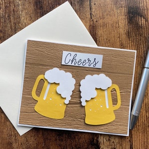 Cheers Beer Mug Card Friends Beer Card Father's Day Beer | Etsy
