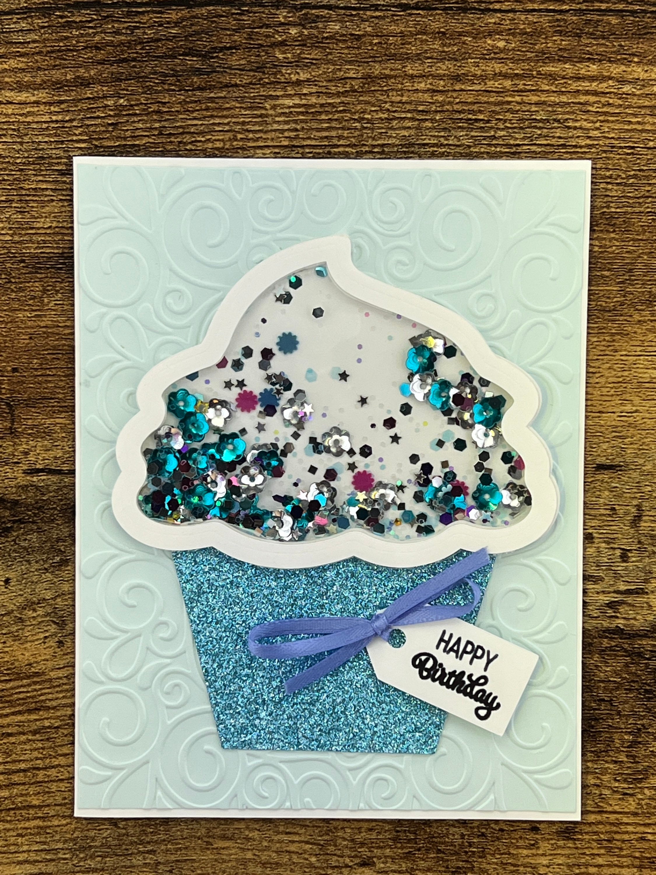 Handmade Cupcake Shaker Birthday Card: Embossed, Interactive Fun - Etsy