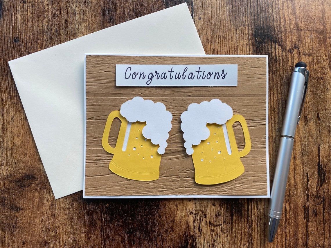 Cheers Beer Mug Card Friends Beer Card Father's Day Beer | Etsy
