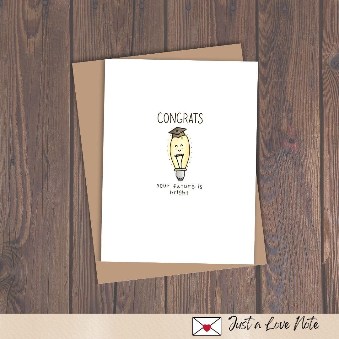 Funny Graduation Card: Lightbulb Pun, Congrats Grad - Etsy