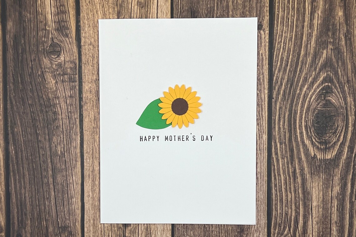 Handmade Sunflower Mother's Day Card: Paper Cut Flower - Etsy