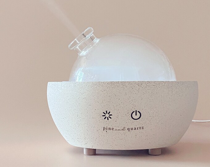 Haven Concrete Glass Diffuser Glass Dome Essential Oil Diffuser Housewarming Gift Diffuse Oils ...