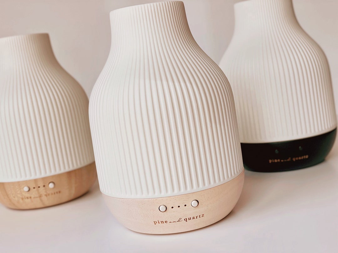 Essential Oil Diffuser Ceramic and Bamboo Ultrasonic - Etsy