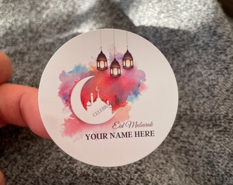 Eid Mubarak Non Personalised Stickers Ramadan Celebration Muslim Islam ...