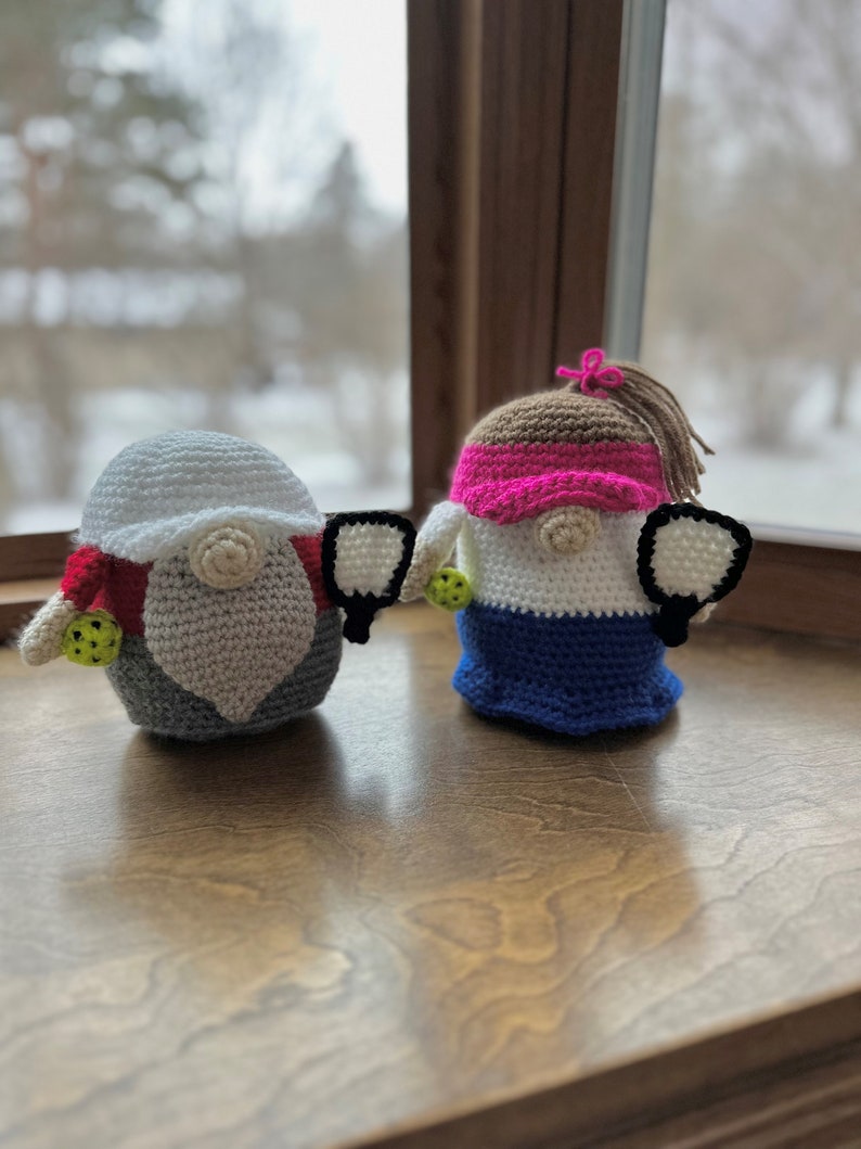 Crochet Pickleball Gnome Plush Pattern: Lady and Dude Gnomes (PDF ...