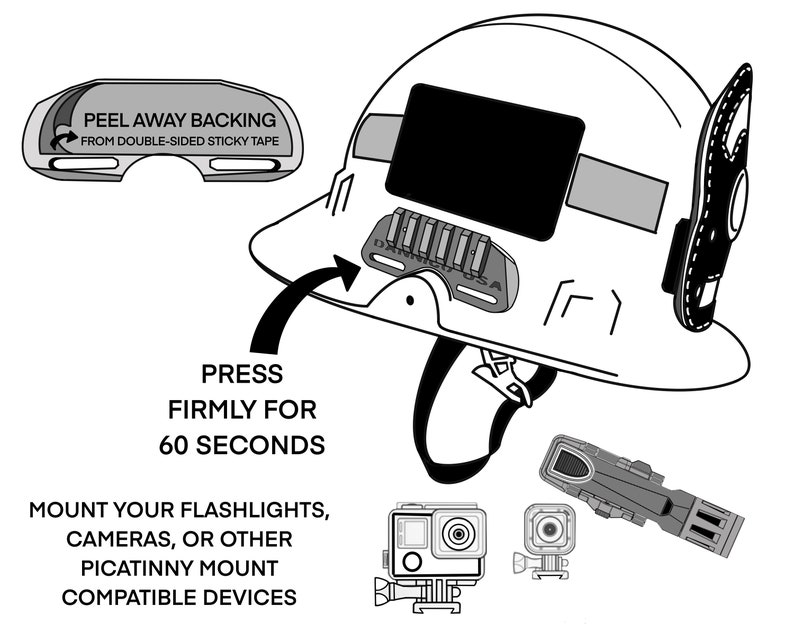 Firefighter Helmet - Picatinny Tactical Rail Mount *NEW FLEX DESIGN* - Etsy