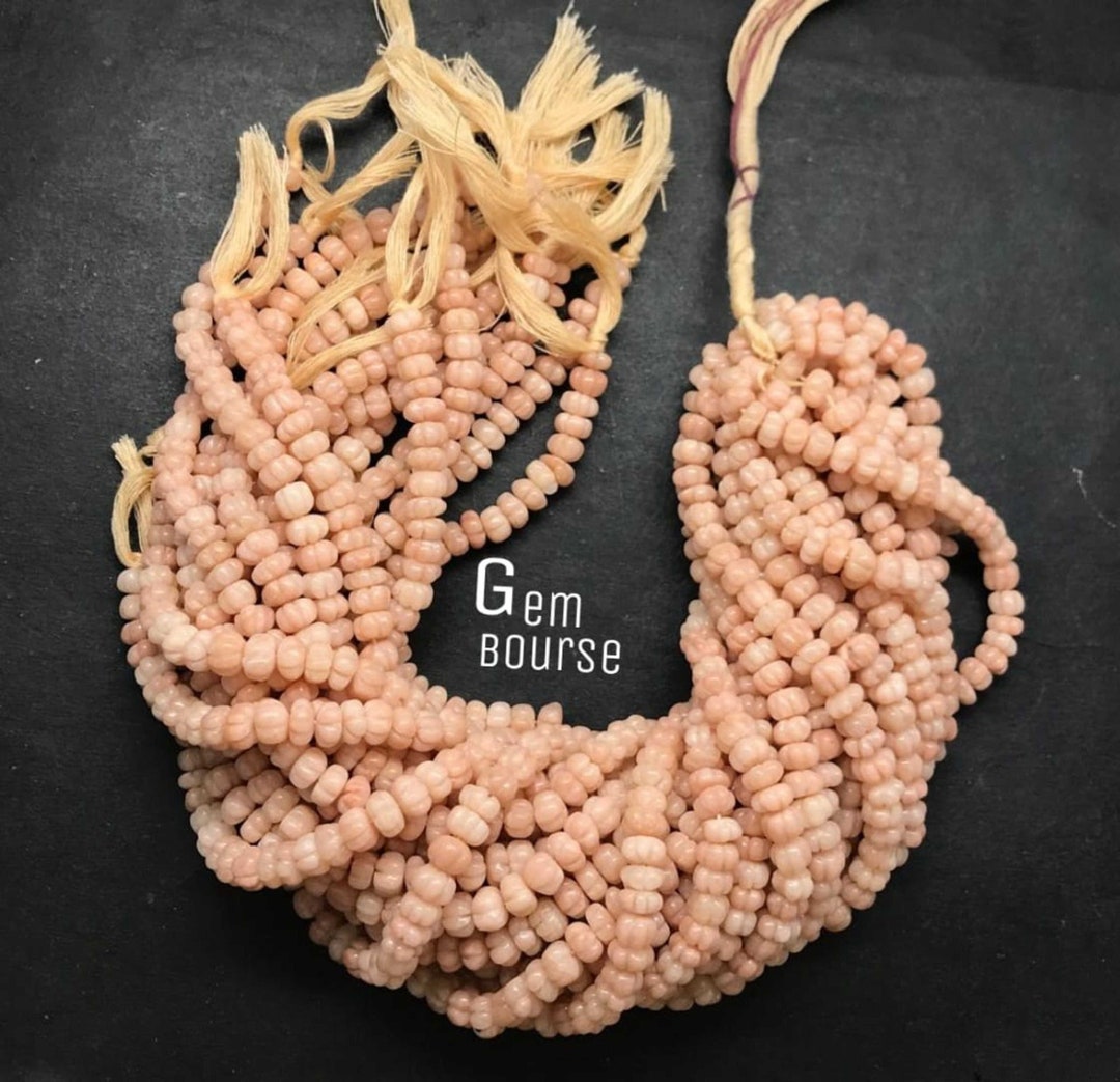 RARE Peach Amazonite Melon AAA Quality Smooth Carved Melon Strands ...