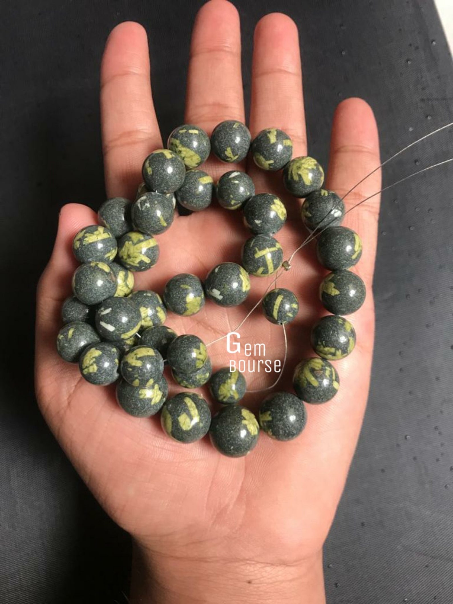 Chinese writing stone rounds beads smooth plain polish AAA | Etsy