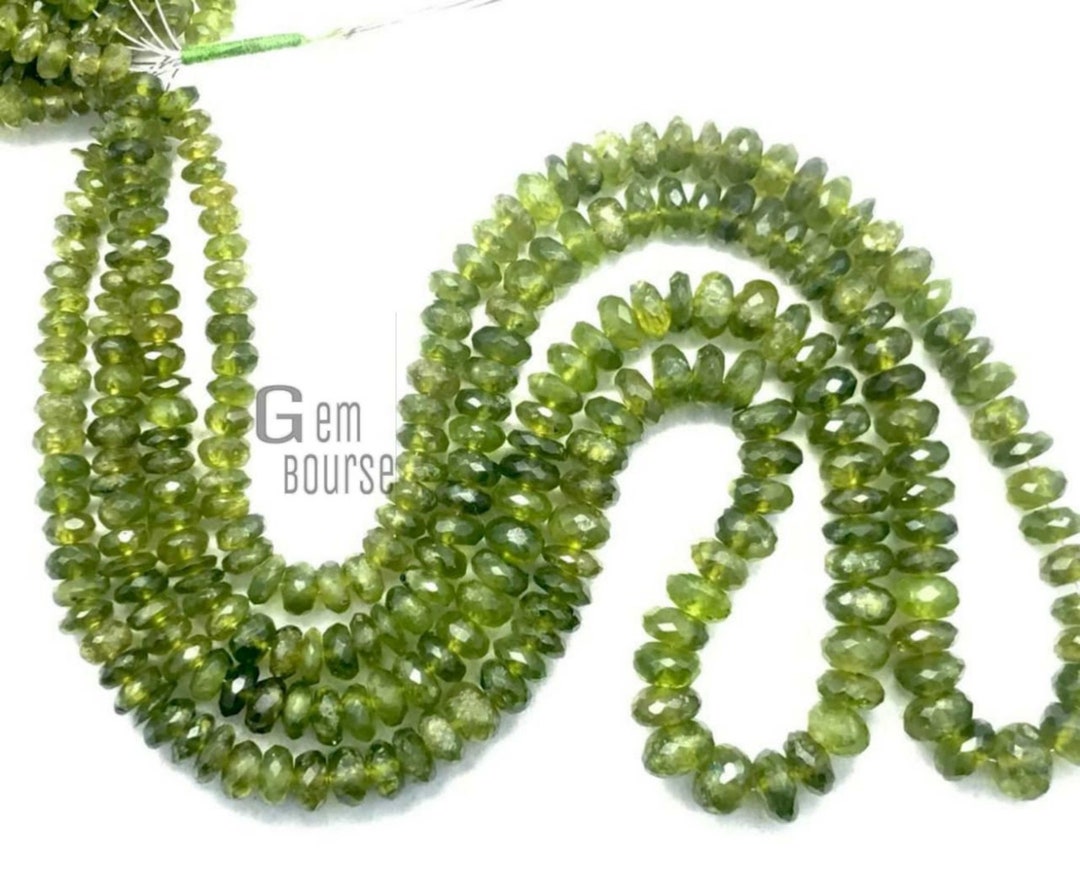 Natural Vesuvianite or Vasonite Rondelle Hand Faceted Beads - Etsy