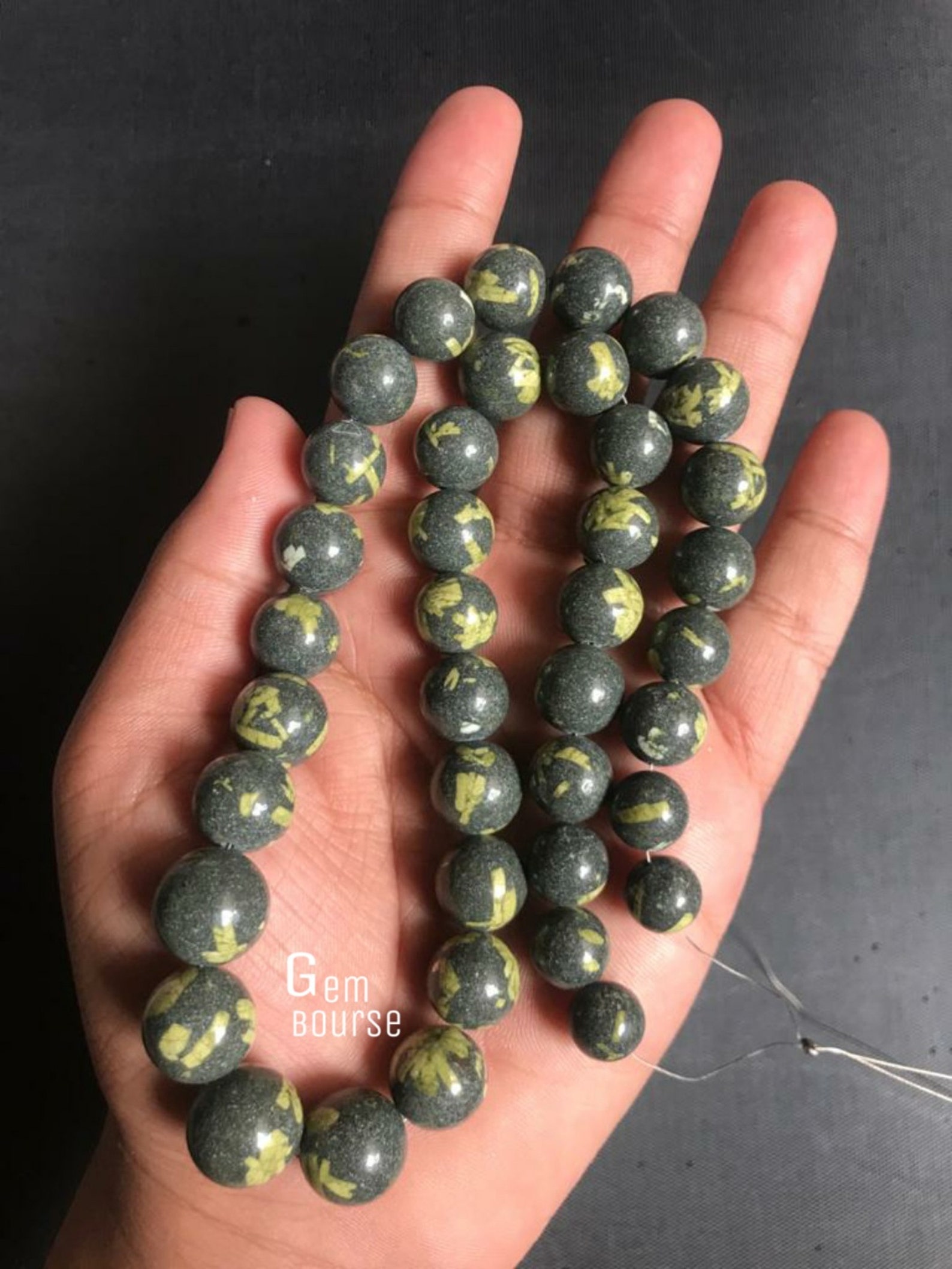 Chinese writing stone rounds beads smooth plain polish AAA | Etsy