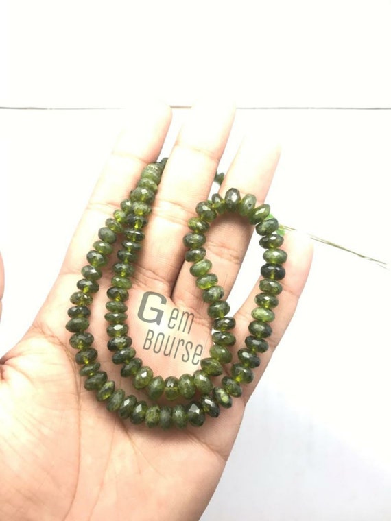 Natural Vesuvianite or Vasonite Rondelle Hand Faceted Beads - Etsy