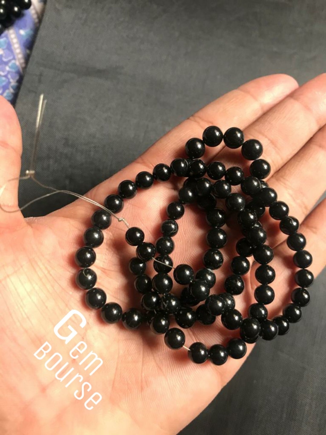RARE Black Jade Rounds Smooth Beads AAA+ Quality Smooth 6-9 MM Gradual ...
