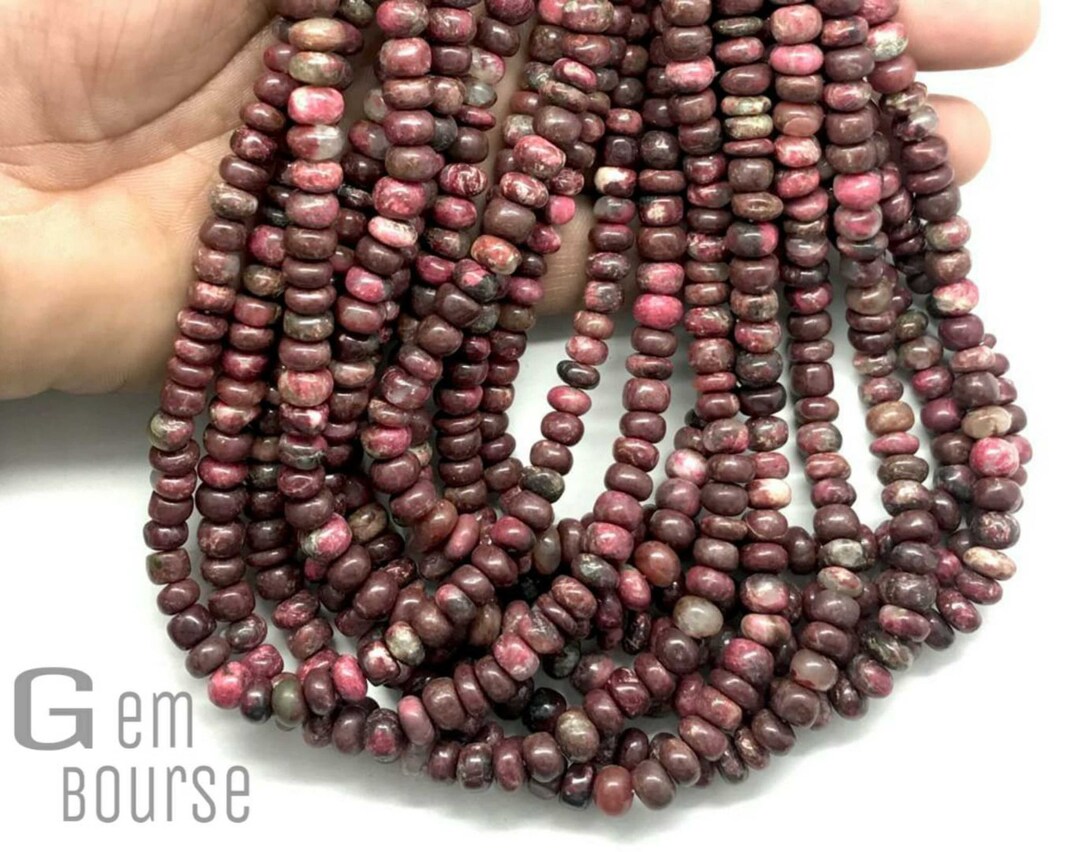 Natural Norwegian Thulite Rondelle Bead AAA Quality Smooth Hand Polish ...