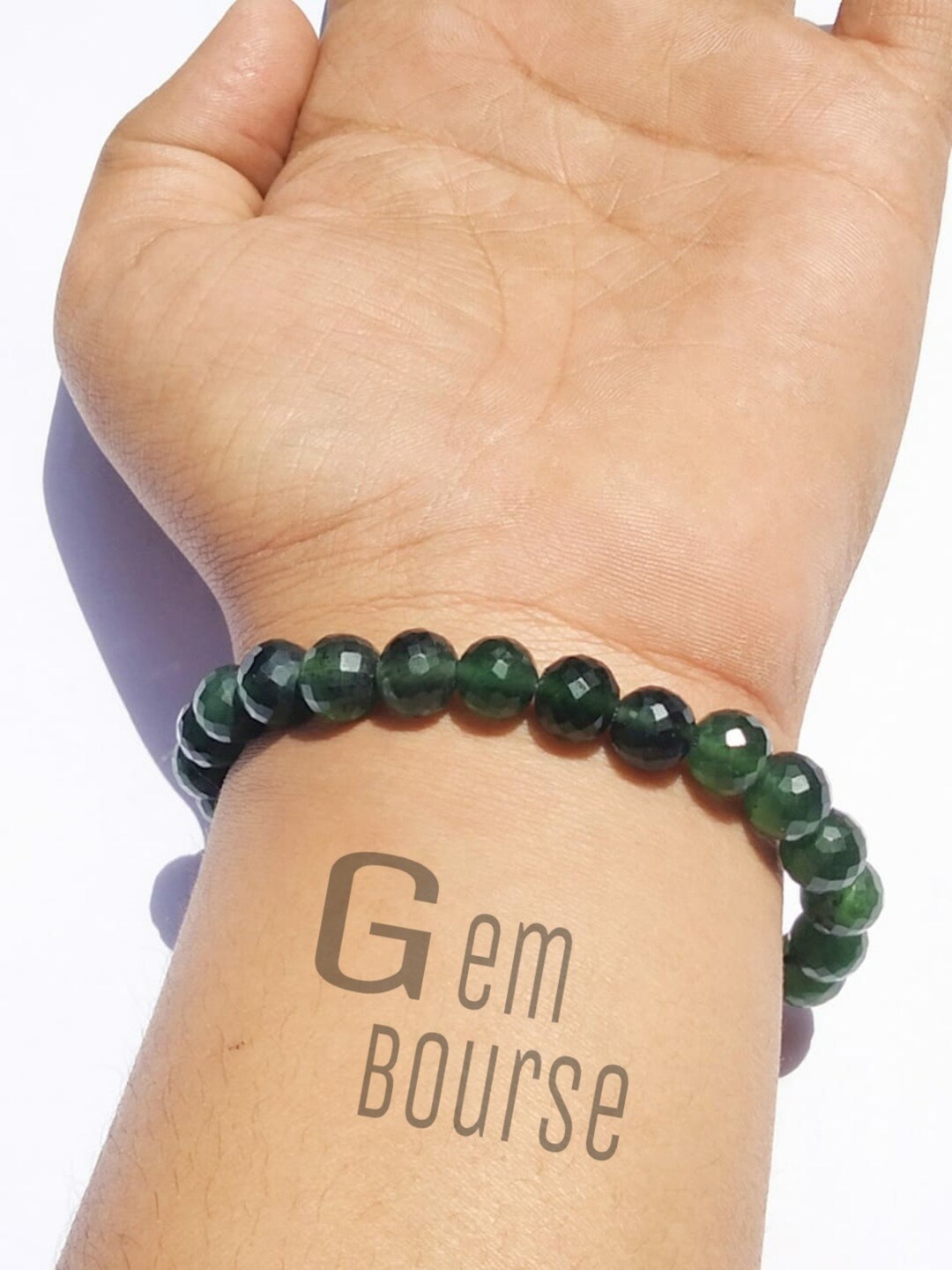 Serpentin Armband rund Perlen AAA Qualität hand facettiert 18 cm 8 mm ...