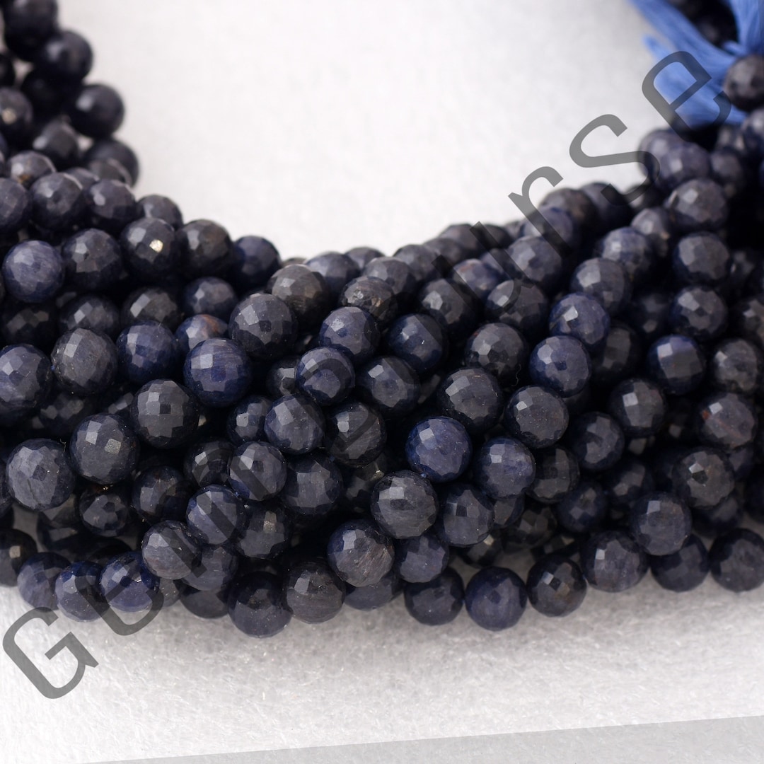 Natural Blue Quartz Round Beads AAA Blue Quartz Faceted Beads 13 ...