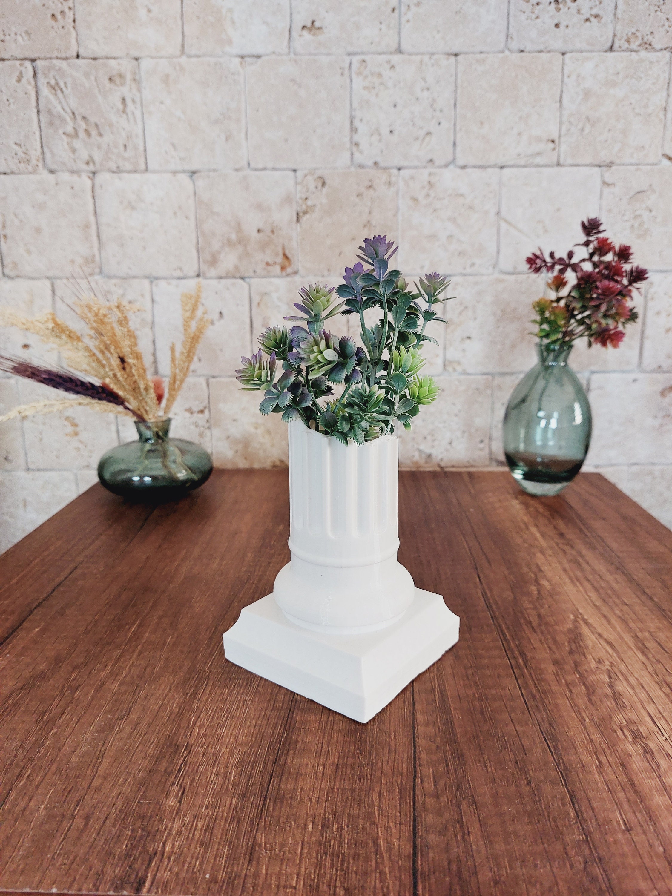 Ancient Ruin Roman Column Pen Holder, Artificial Flower Greek Column ...