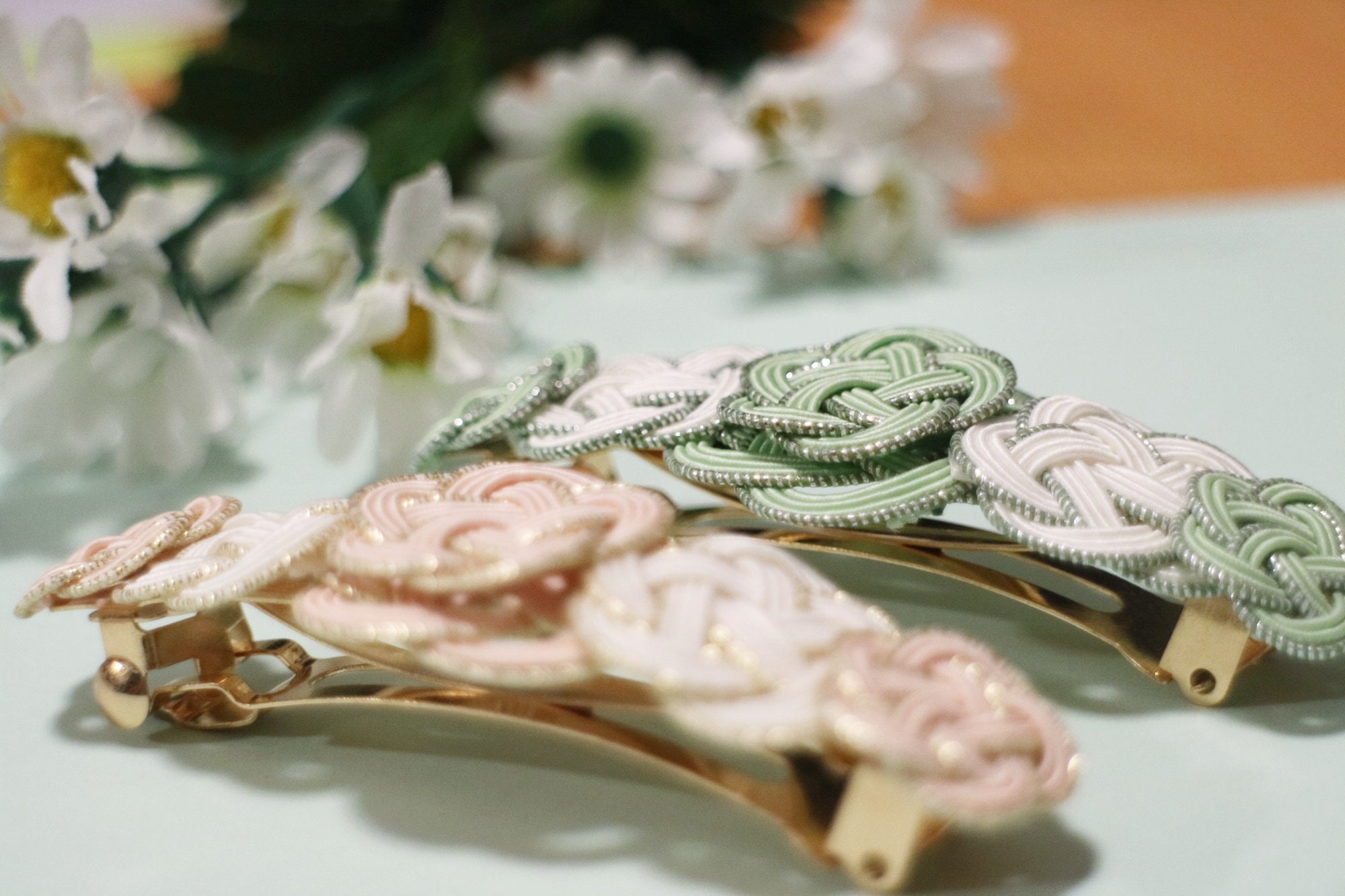 Mizuhiki Hair Clip /handmade Japanese Tradition Craft Hair Barrette ...