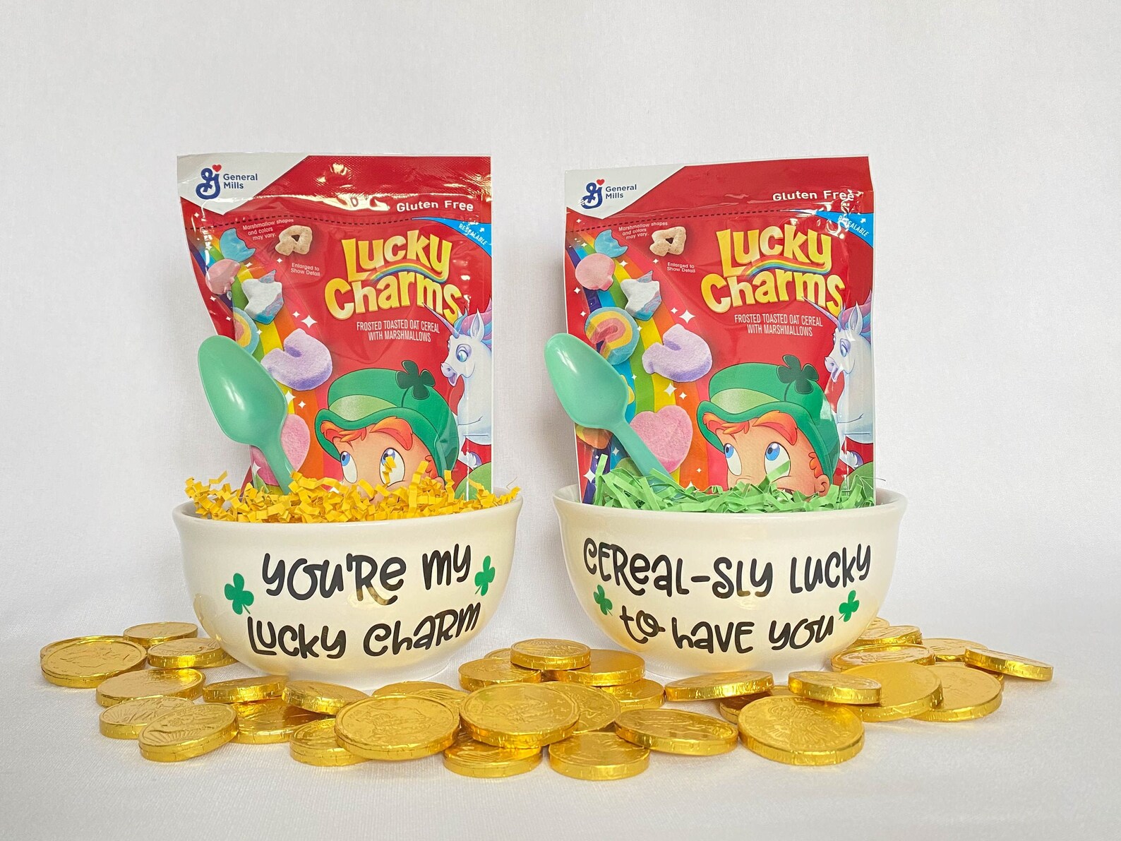 Lucky Charm Bowl, St Patricks Day Bowl, Cerealsly Bowl, Personalized ...