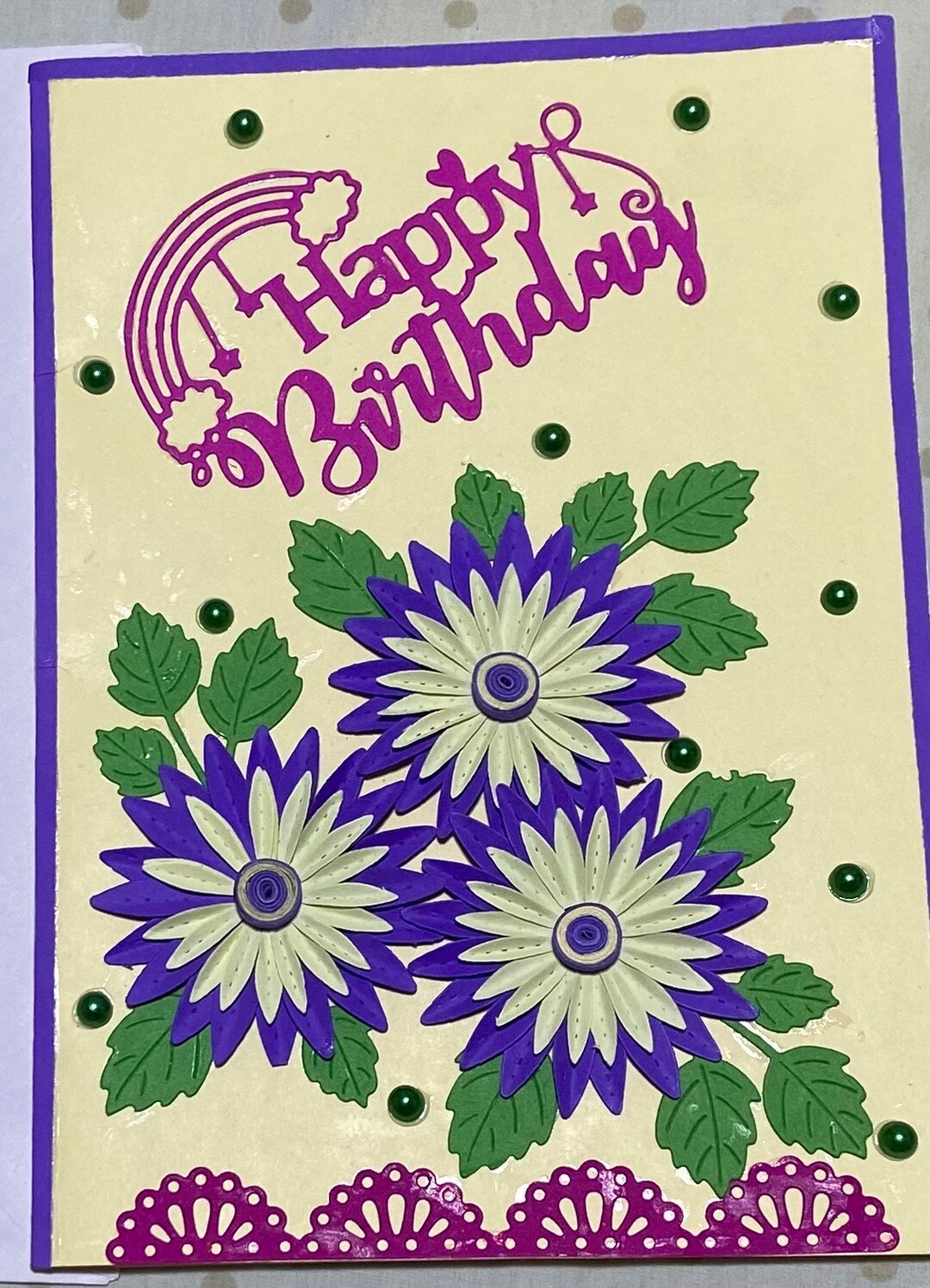 Paper Quilling Birthday Greeting Card, Unique Design, Handmade Gift ...