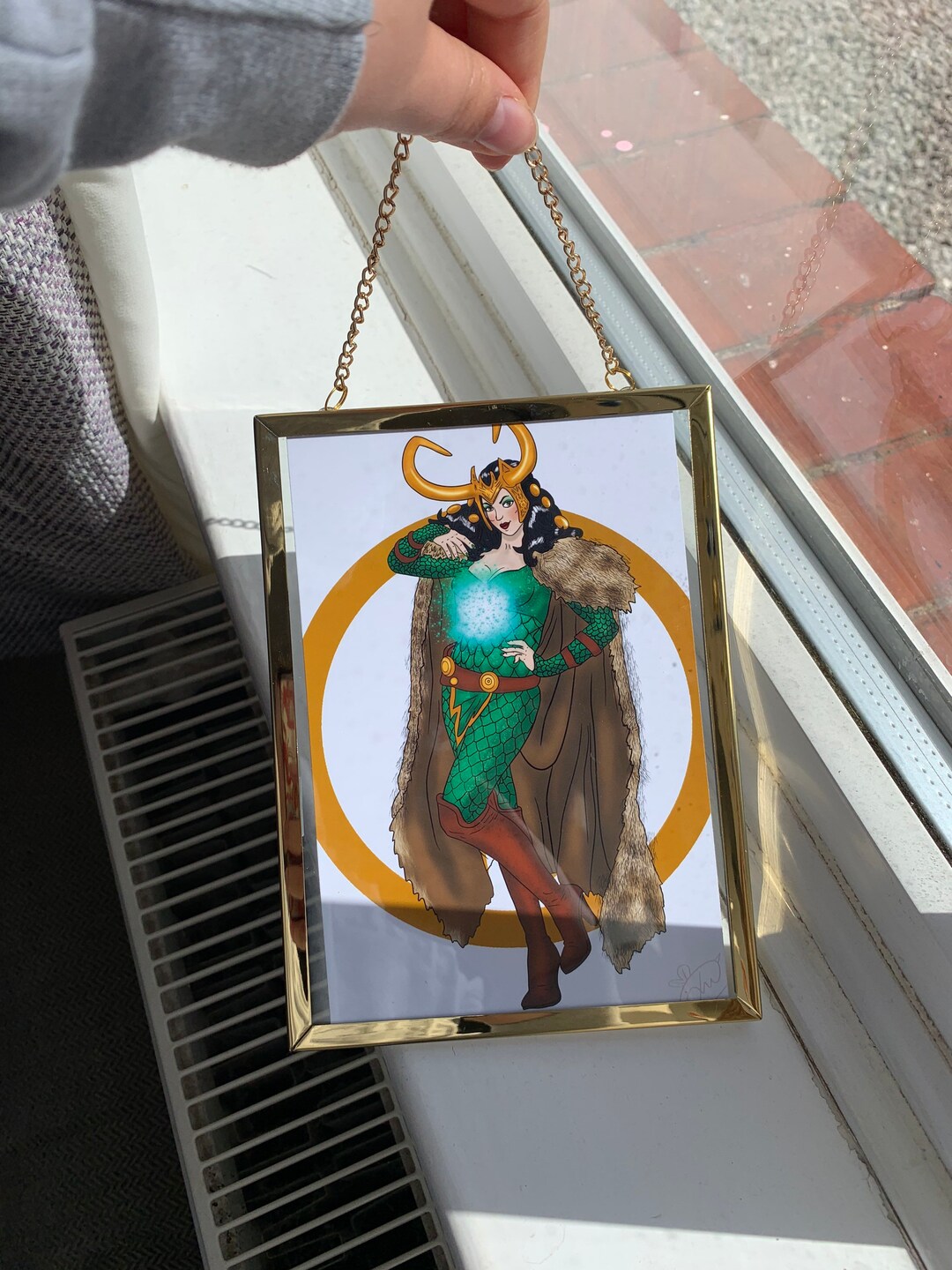 Hanging Gold Framed Loki Inspired Print female Loki, Marvel - Etsy