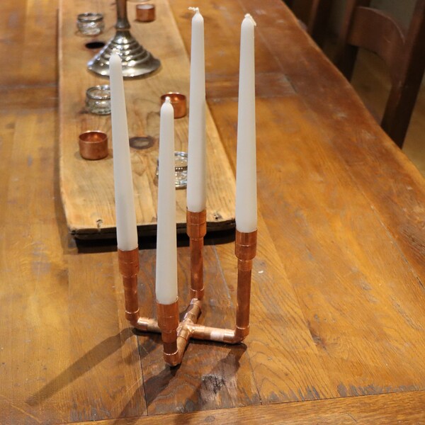 Copper Candlesticks - Etsy UK